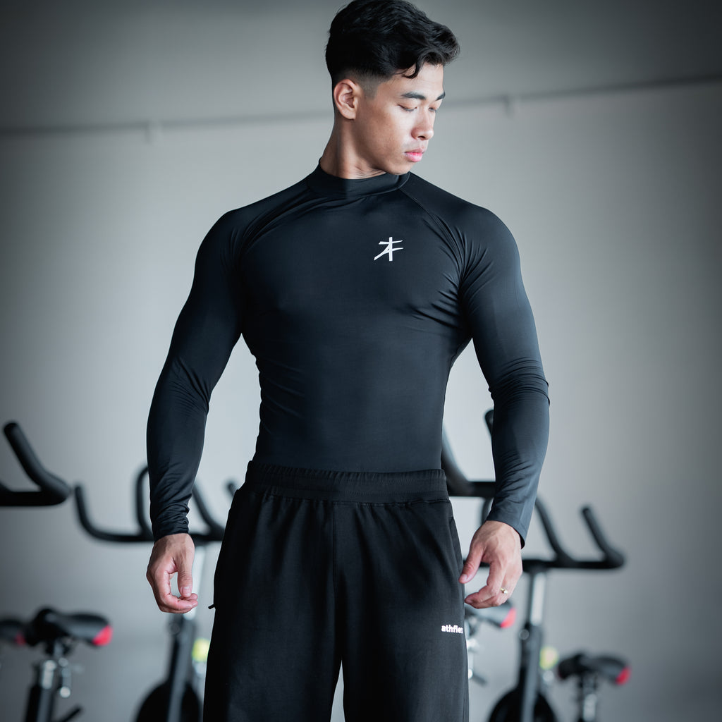 Hustle High Neck Full Sleeve Compression T-shirt – Athflex