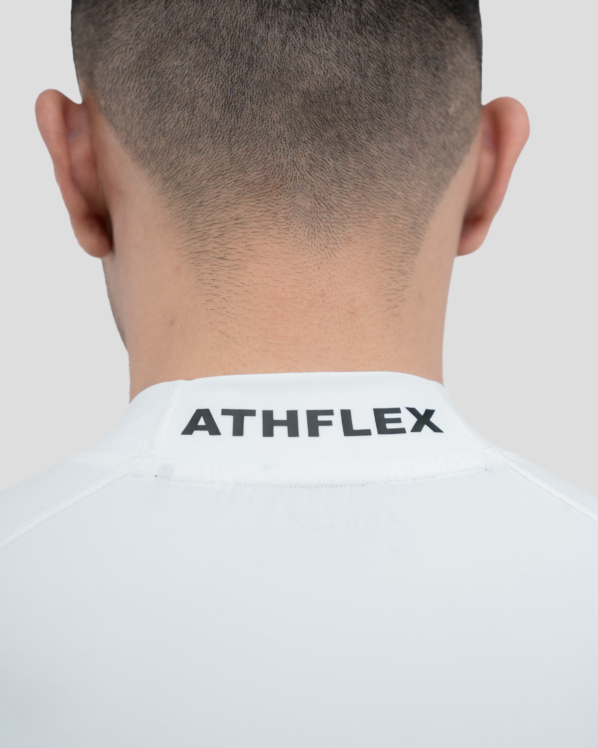 Athflex Hustle High Neck Compression T-shirt in White | Premium Compression Fit