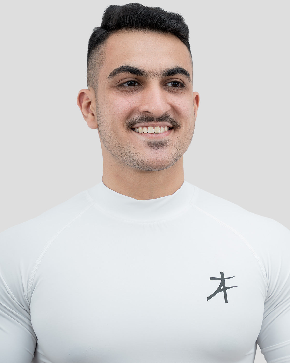 Athflex Hustle High Neck Compression T-shirt in White | Premium ...