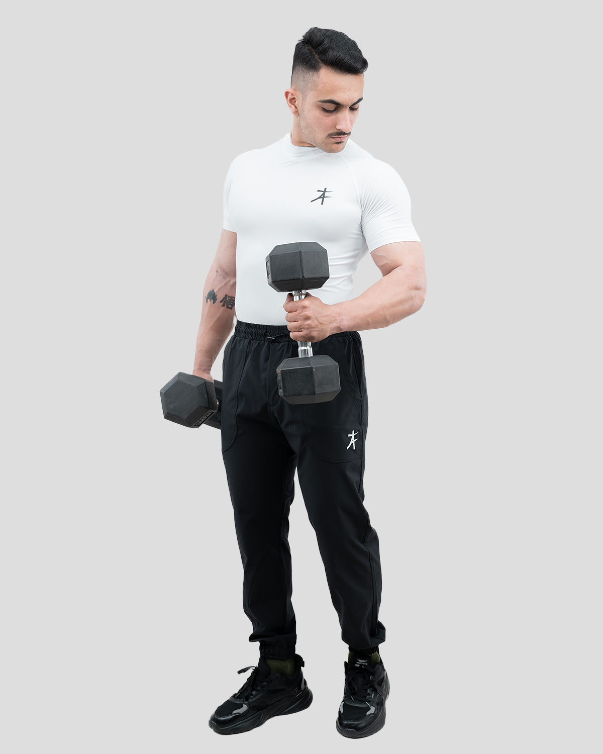 Athflex Hustle High Neck Compression T-shirt in White | Premium ...